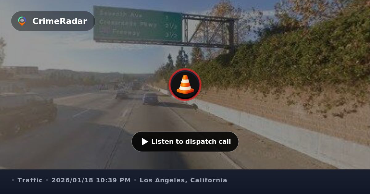 Apparent traffic collision on the 60 Freeway, Los Angeles County CA ...