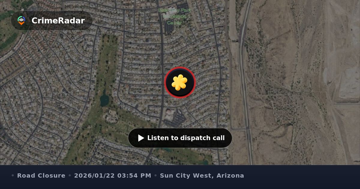 Deputy places cones for road hazard near Castle Rock Dr, Sun City West ...