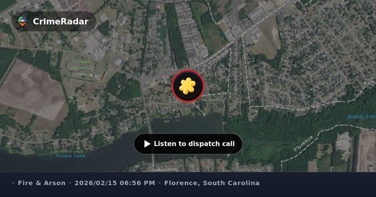 Residential fire alarm at Lakeshore Drive home, Florence SC | CrimeRadar