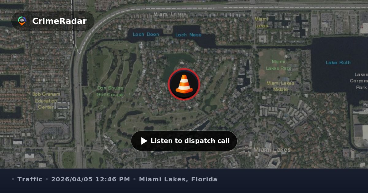 Two-vehicle crash on Bull Run Road, Miami Lakes FL | CrimeRadar