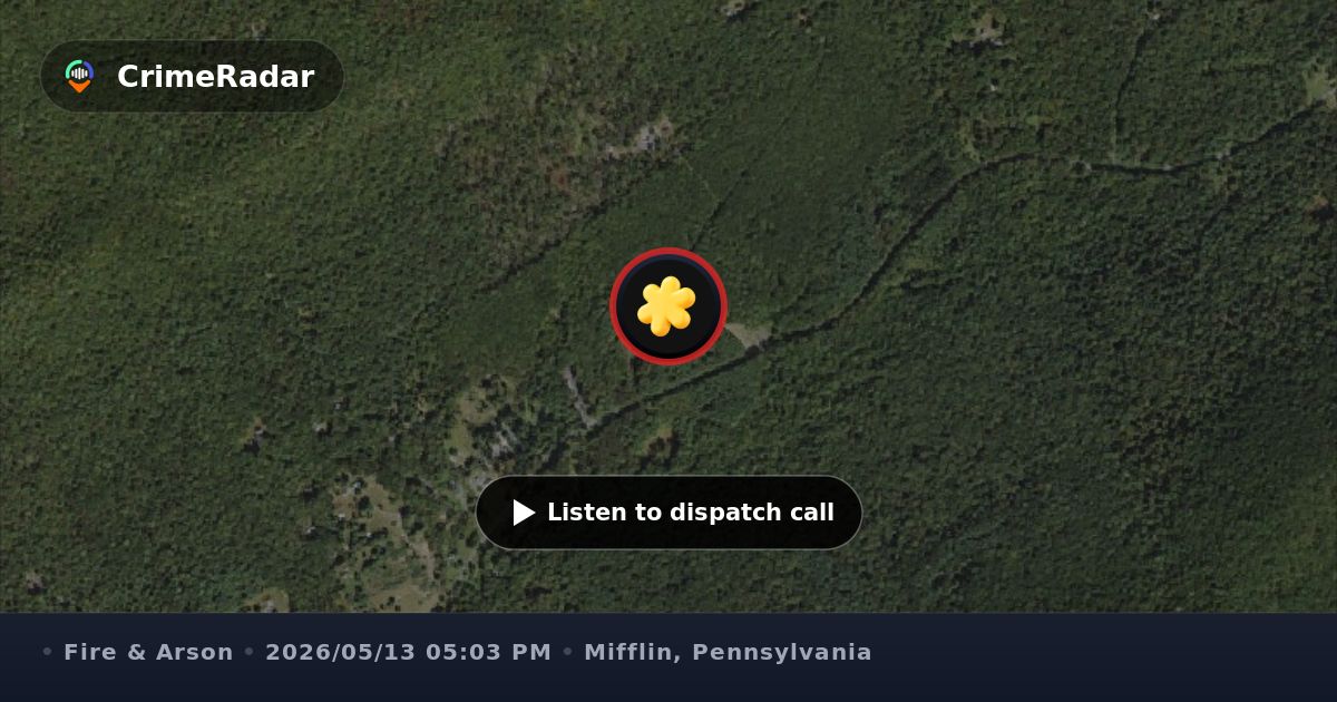 Tree on fire near New Lancaster Valley Road, Mifflin County PA | CrimeRadar