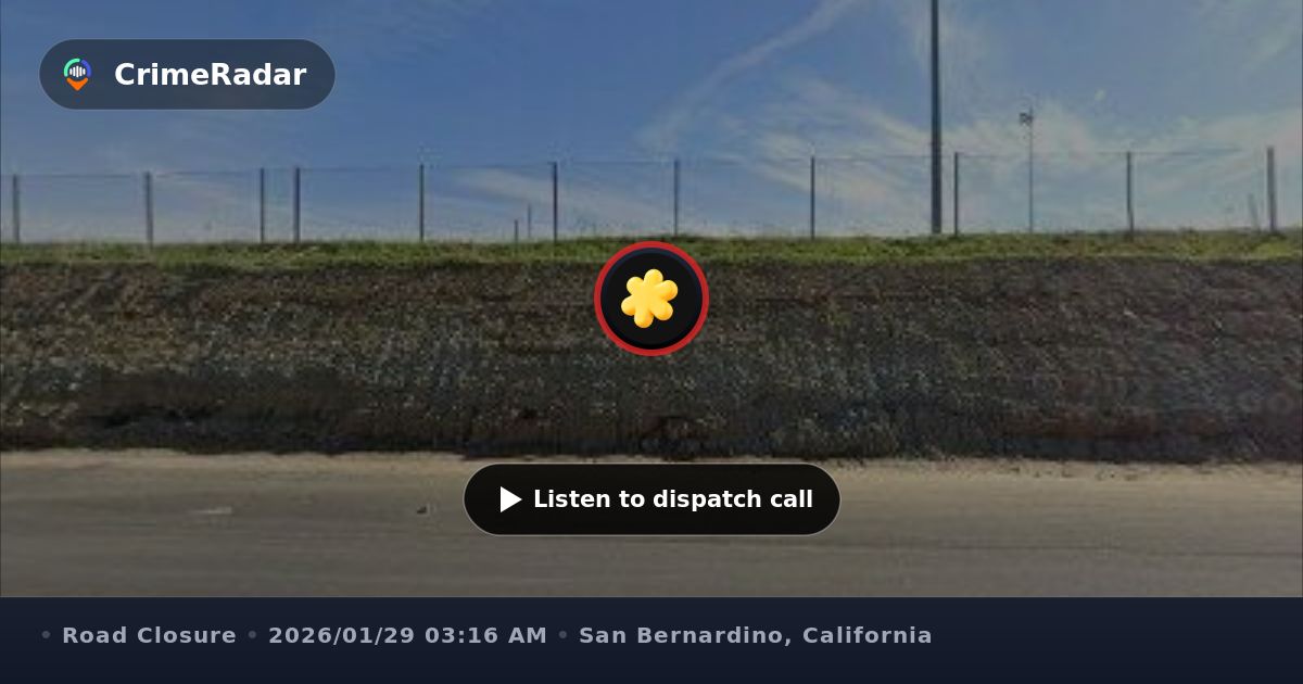 Unmanned road closure near Riverside Avenue, San Bernardino County CA ...