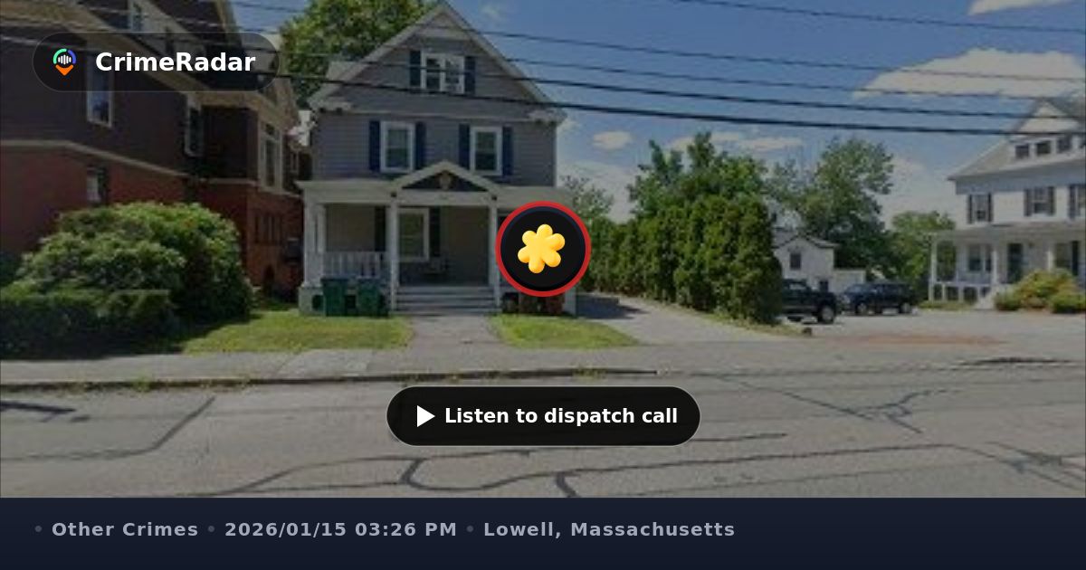 Officer serves harassment order near Nesmith St, Lowell MA | CrimeRadar