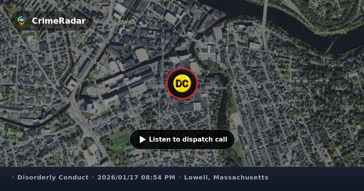 Possible disturbance near Lawrence St, Lowell MA | CrimeRadar