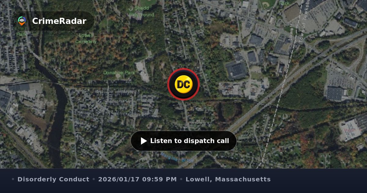 Possible noise complaint near Lawrence St, Lowell MA | CrimeRadar