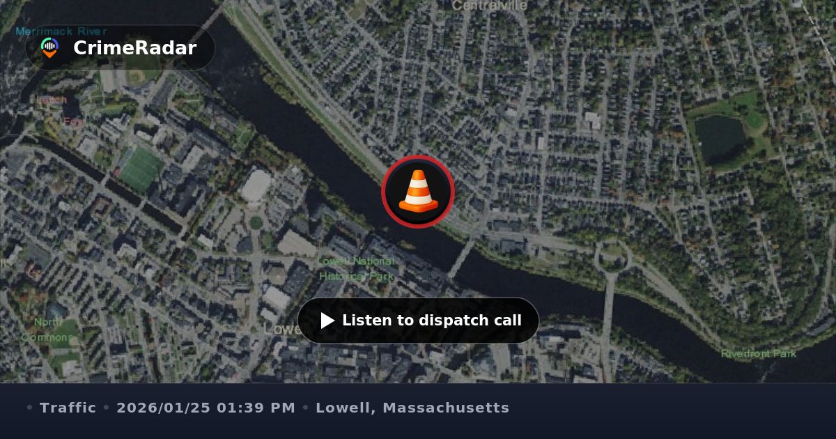 Tow truck dispatched for vehicles near Merrimack St, Lowell MA | CrimeRadar