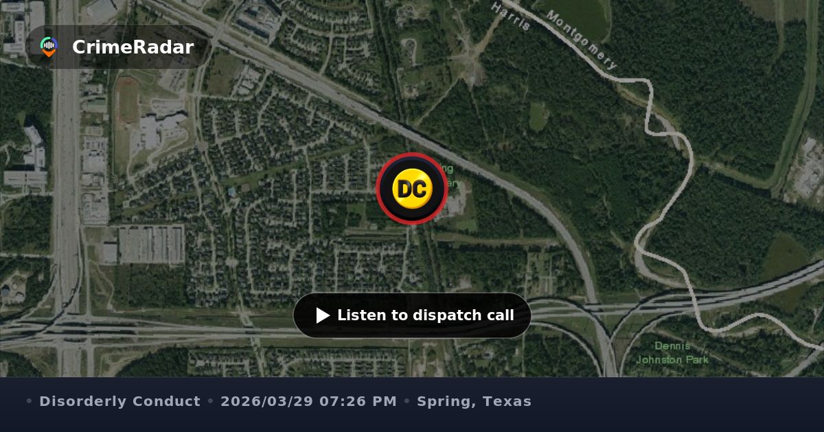 Loud noise disturbance at Spring Creek Trail home, Spring TX | CrimeRadar