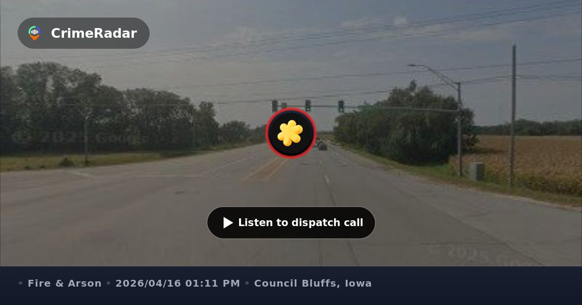 Vehicle fire reported on Highway 92, Council Bluffs IA | CrimeRadar