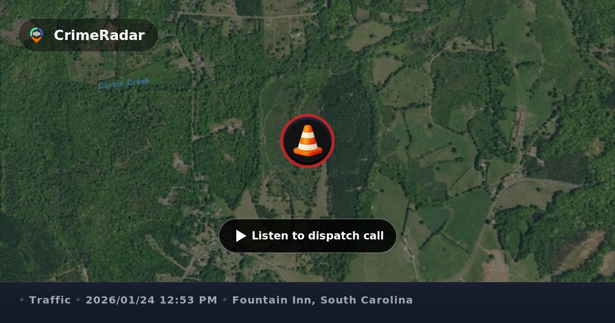 Traffic accident near Richards Dr, Fountain Inn SC | CrimeRadar