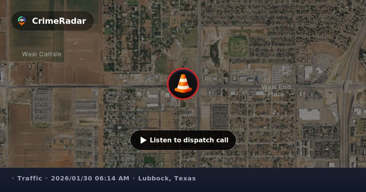 Traffic accident reported on Milwaukee Ave, Lubbock TX | CrimeRadar