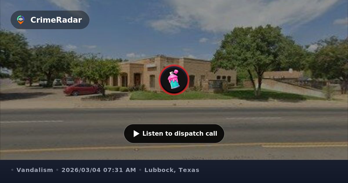 Criminal mischief under vehicle on East Great Street, Lubbock TX ...