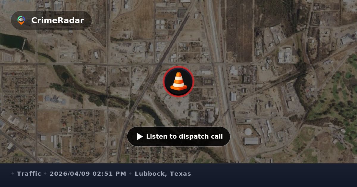 Person walking on interstate median with bicycle, Lubbock TX | CrimeRadar