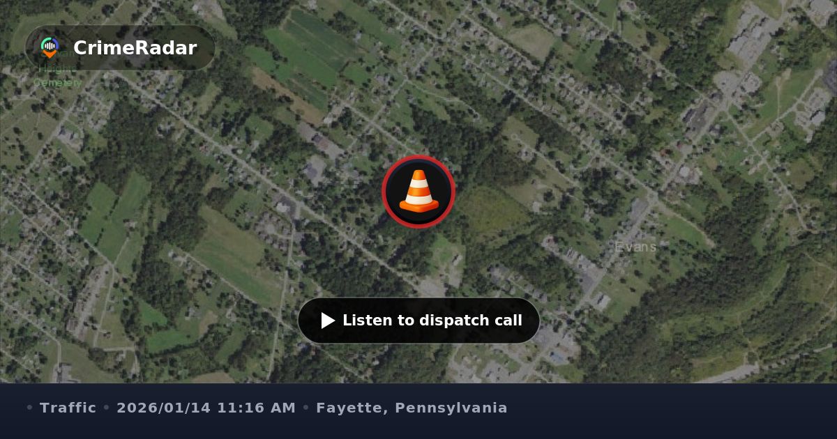 Minor two-vehicle crash near Edison St, Fayette County PA | CrimeRadar