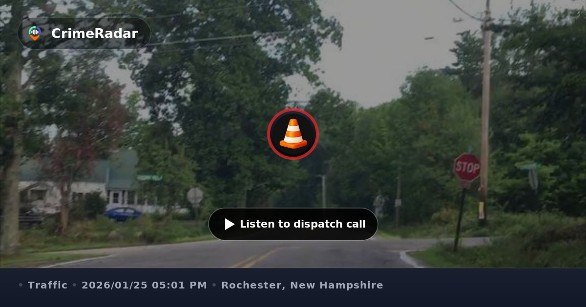 Vehicle stuck after minor crash near Chestnut Hill Rd, Rochester NH ...