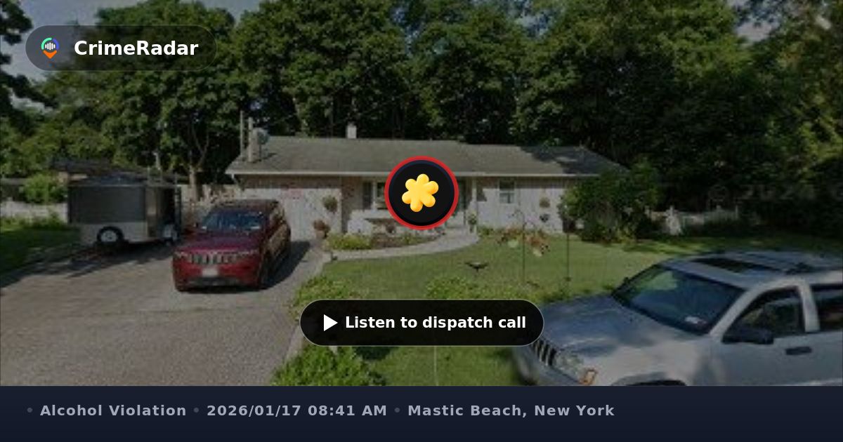 Possible intoxicated driver near Osceola Rd, Mastic Beach NY | CrimeRadar