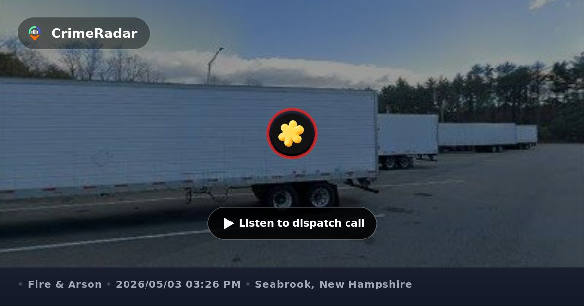 Car fire on I-95 near Seabrook rest area, Seabrook NH | CrimeRadar