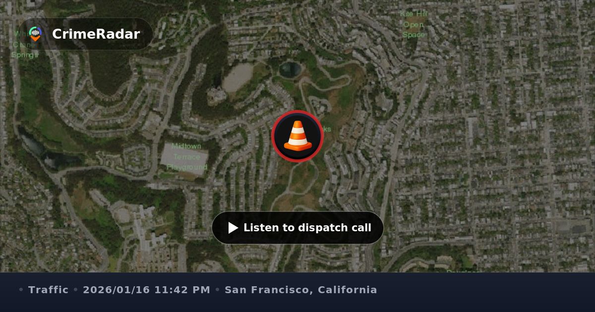 Vehicle and moped collide on Portola Dr, San Francisco CA | CrimeRadar