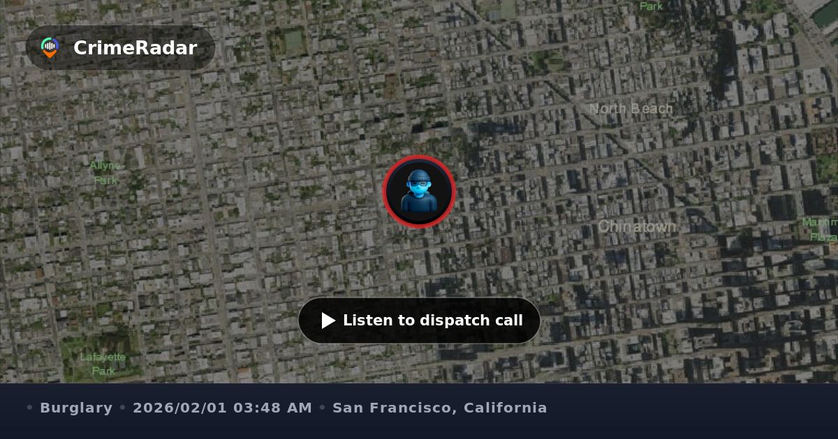 Possible burglary alarm near Bush St, San Francisco CA | CrimeRadar