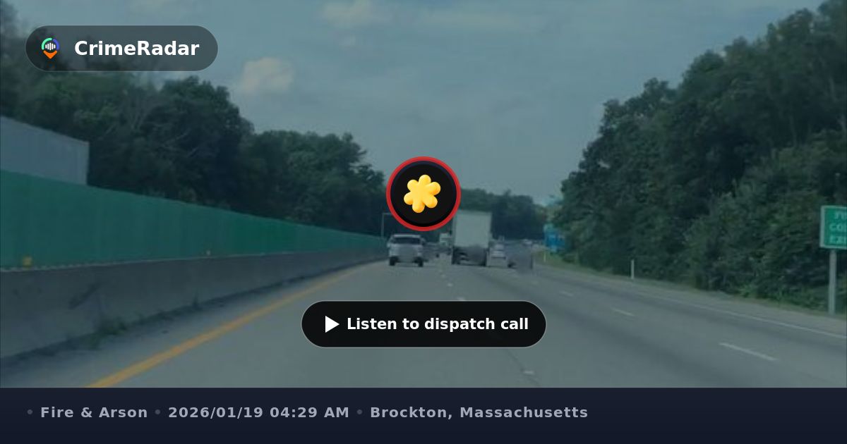 Vehicle fire reported on Route 24 in Brockton, Brockton MA | CrimeRadar