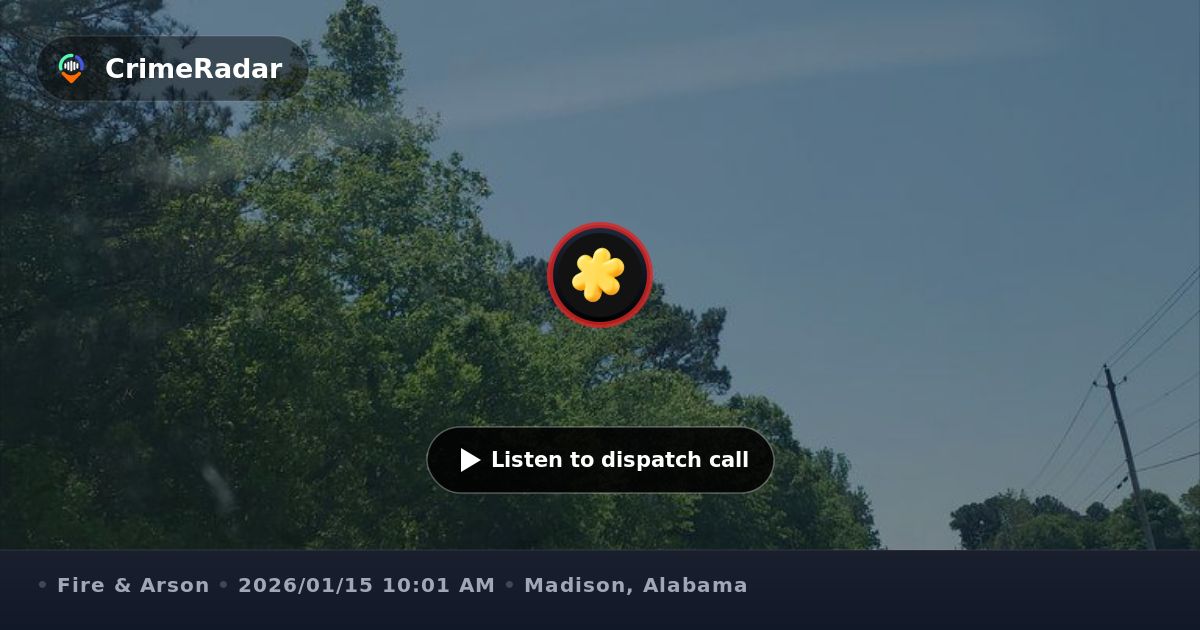 Truck fire near Old Railroad Bed Rd, Madison County AL | CrimeRadar