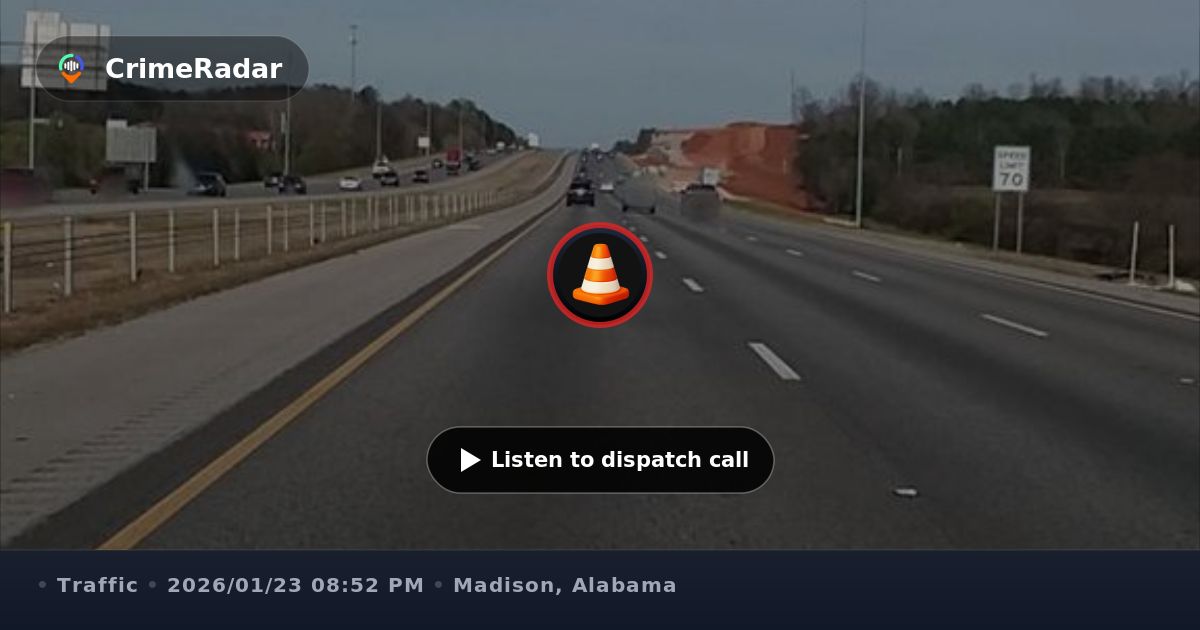 Traffic accident with possible injuries on I-565, Madison AL | CrimeRadar
