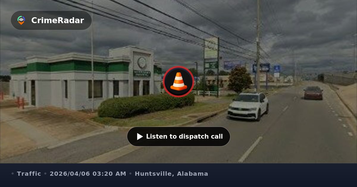 Officer checks white Hyundai Sonata on bridge, Huntsville AL | CrimeRadar