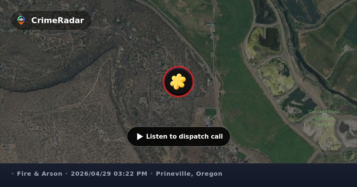 Fire mop up near red barn on Oneil Highway, Prineville OR | CrimeRadar