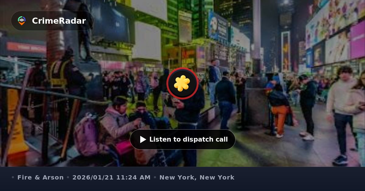 Apparent fire emergency near Broadway and 45th, New York NY | CrimeRadar