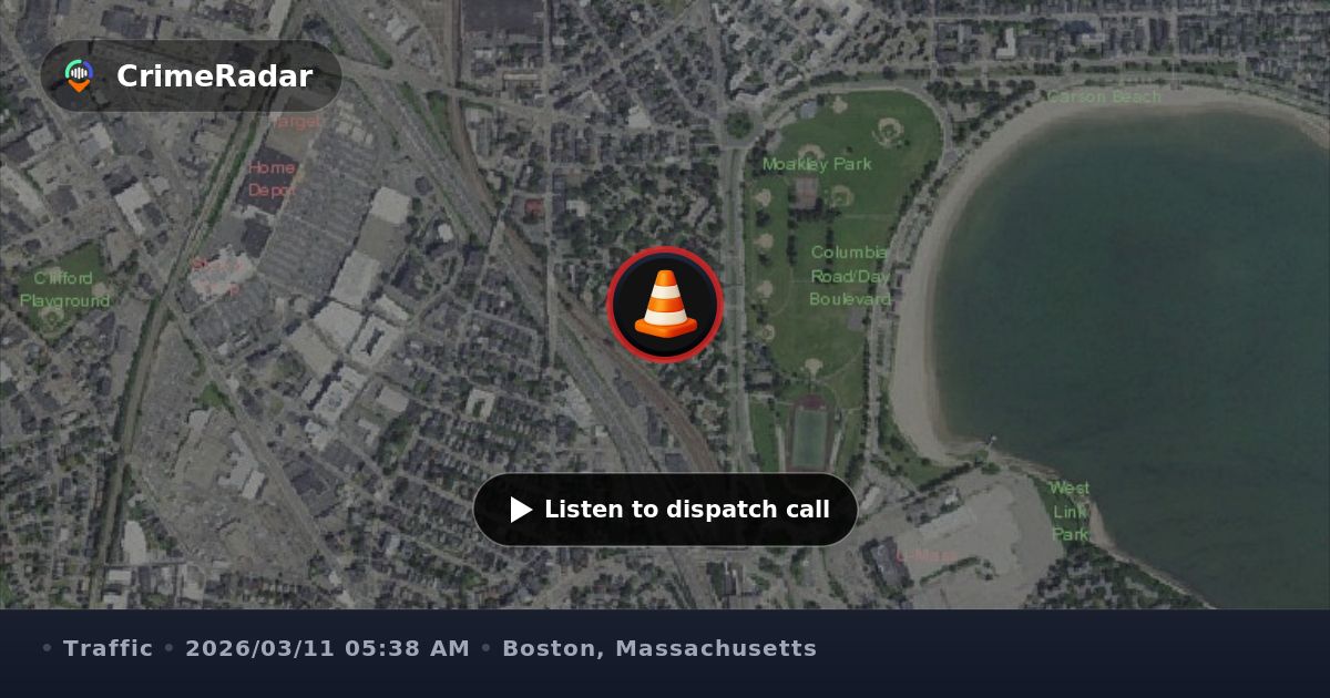 Officers check grassy area after 911 hang-up, Boston MA | CrimeRadar