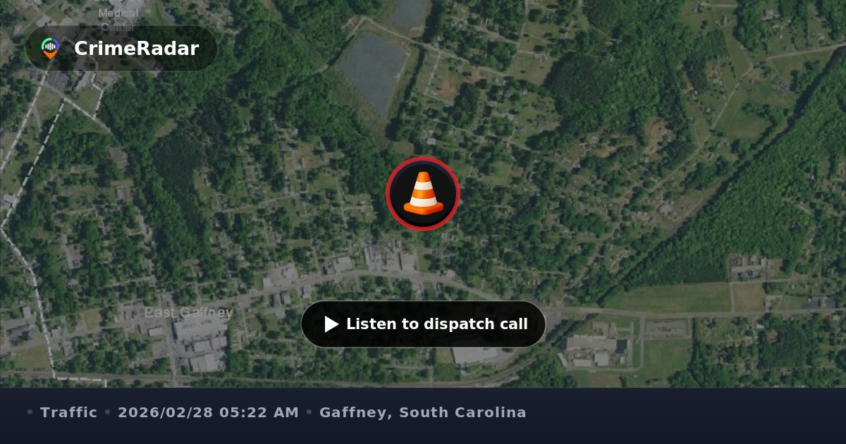 Car blocking roadway on 13th Street, Gaffney SC | CrimeRadar