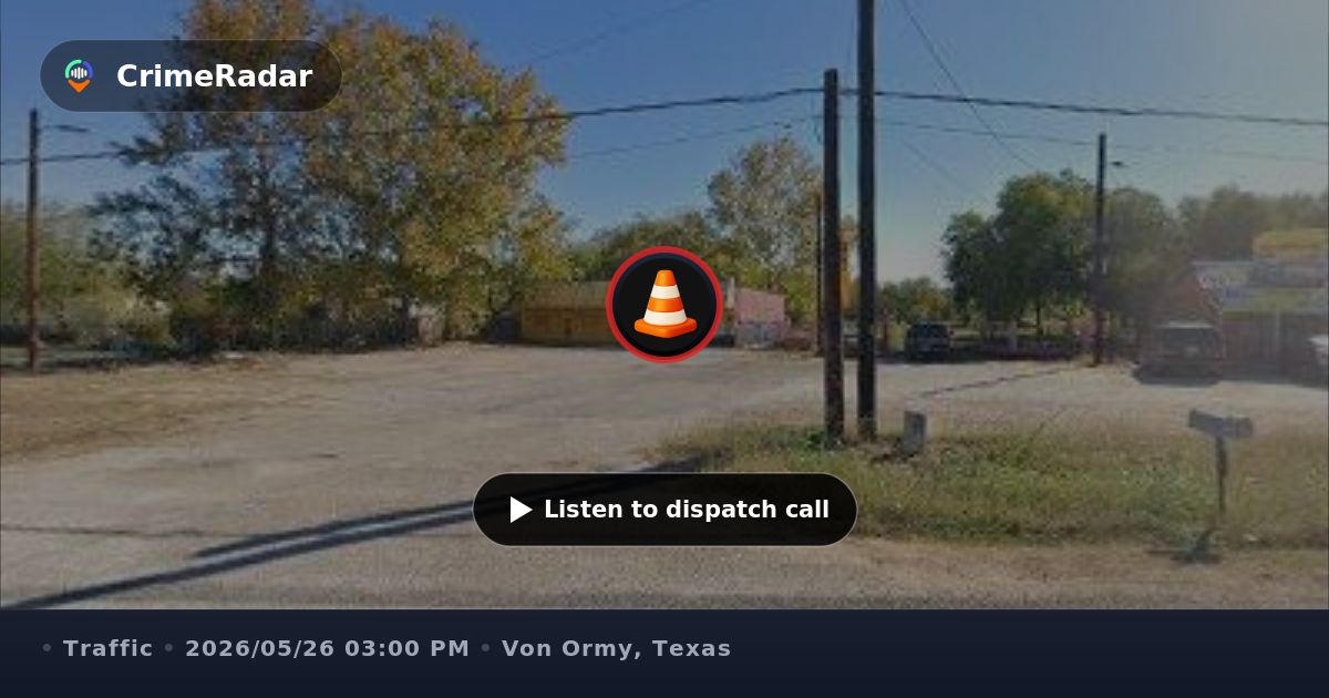 Single-car crash into tree near tire shop, Von Ormy TX | CrimeRadar