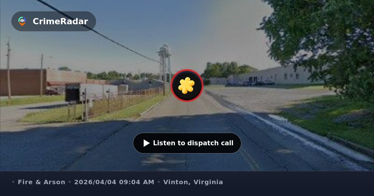 Motor fire reported near 3rd Street rail track, Vinton VA | CrimeRadar