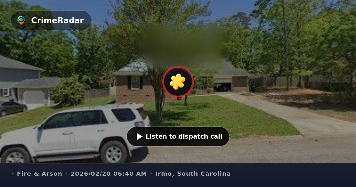 SUV fire in driveway near house on Chadford Road, Irmo SC | CrimeRadar