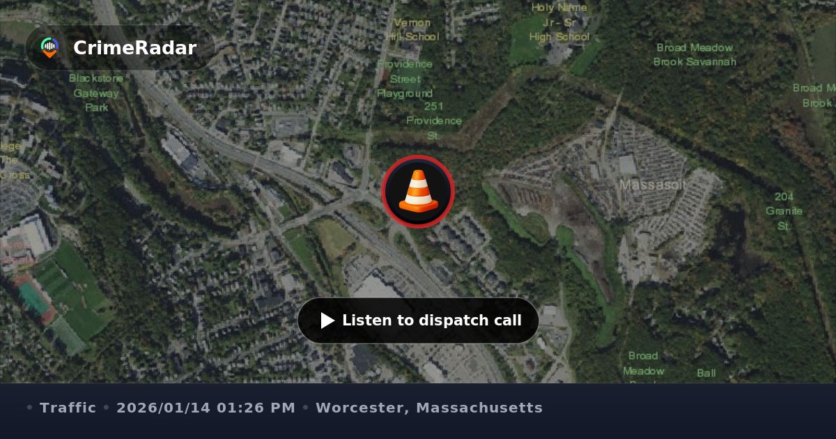 Apparent traffic collision near Tobias Boland Way, Worcester MA ...