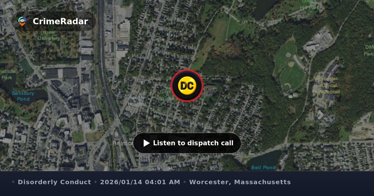 Officers check complaint of loud music near Kendall St, Worcester MA ...