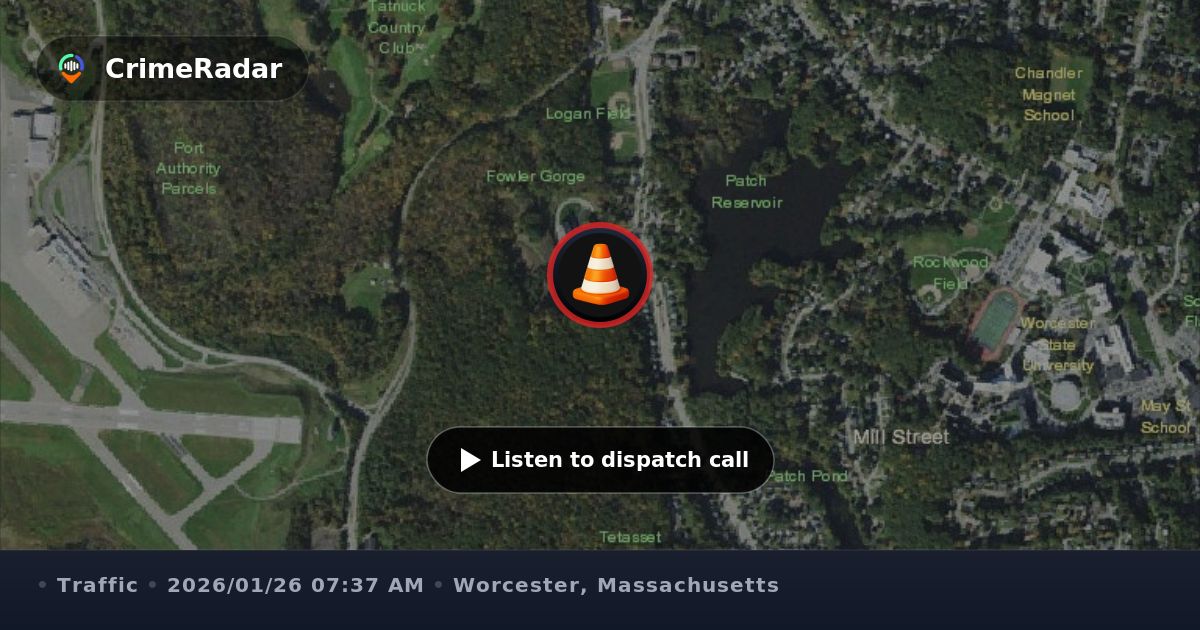 Vehicle blocks driveway on Mill St, Worcester MA | CrimeRadar