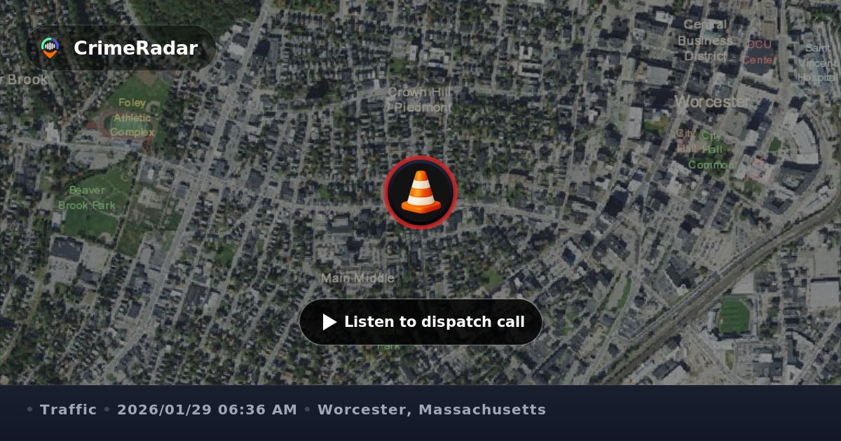 Traffic accident near Main Street restaurant, Worcester MA | CrimeRadar