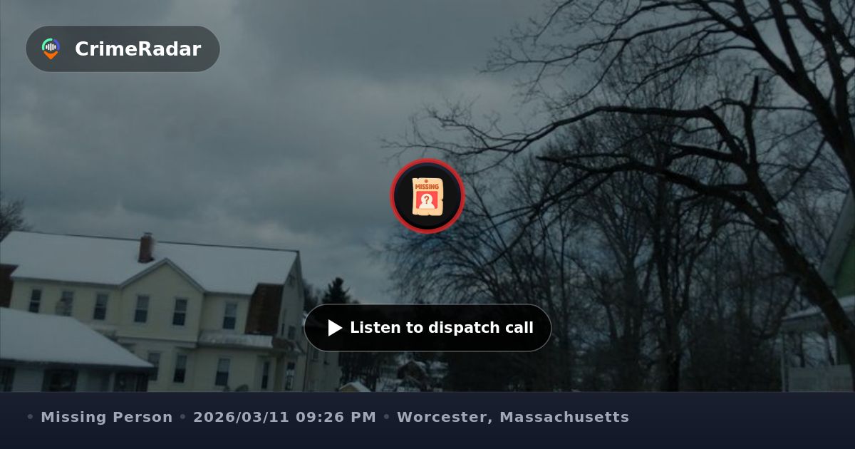 Missing person reported from Open Sky program, Worcester MA | CrimeRadar