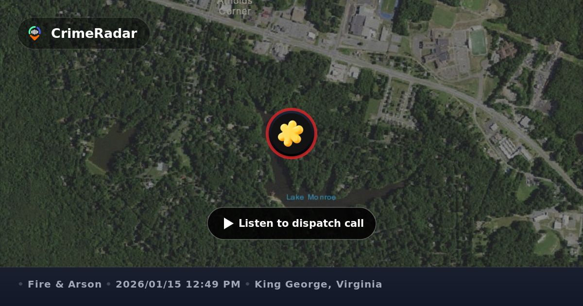 Carbon monoxide alarm at Harrison Dr residence, King George VA | CrimeRadar