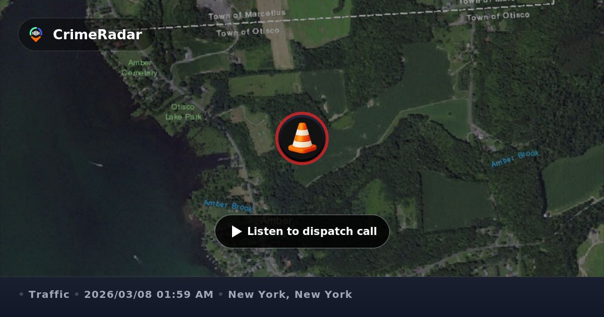 Unoccupied vehicle found in ditch in Amber, New York NY | CrimeRadar