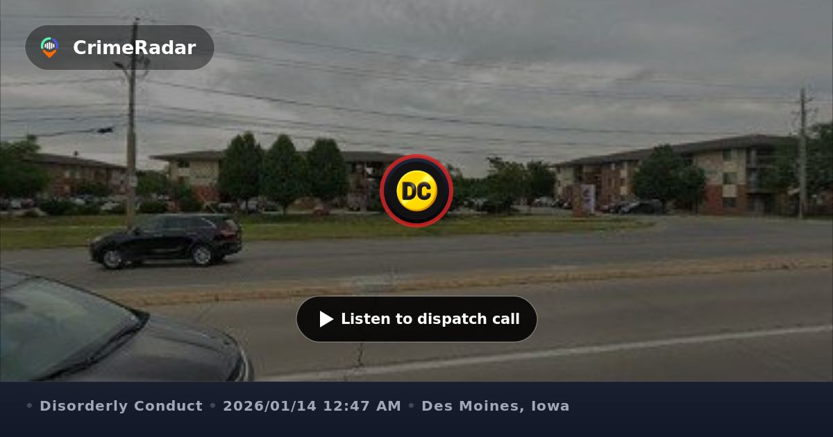 Officers respond to noise complaint near SE 14th St, Des Moines IA ...