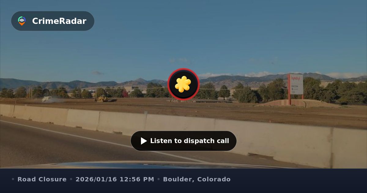 Traffic control requested for railroad repair, Boulder County CO ...