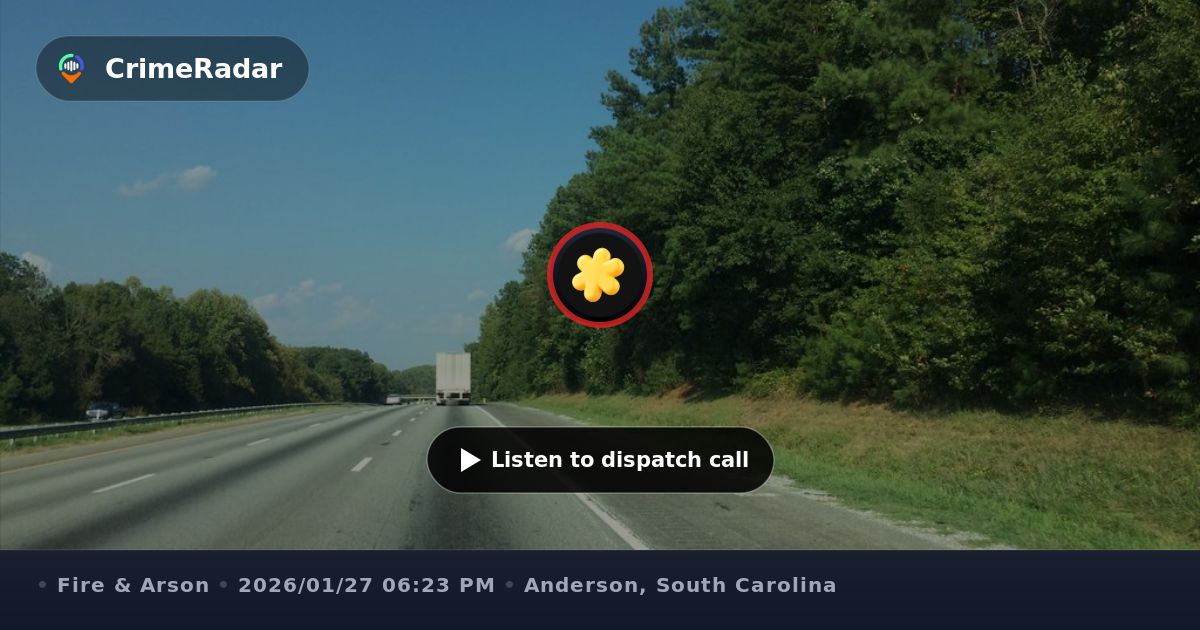 Brush fire reported near Interstate 85, Anderson County SC | CrimeRadar