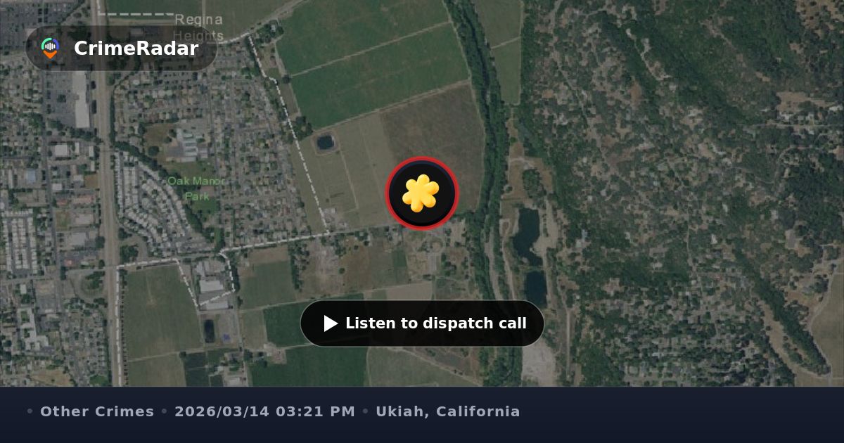 Caller reports dog attacked their dog at park, Ukiah CA | CrimeRadar