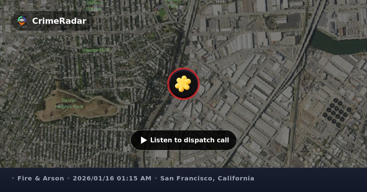 Small fire contained near Toland and Newcomb, San Francisco CA | CrimeRadar