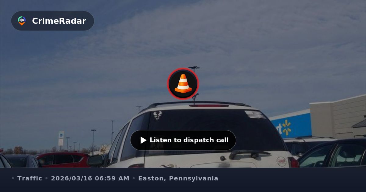 Minor crash in Walmart parking lot hits stop sign, Easton PA | CrimeRadar
