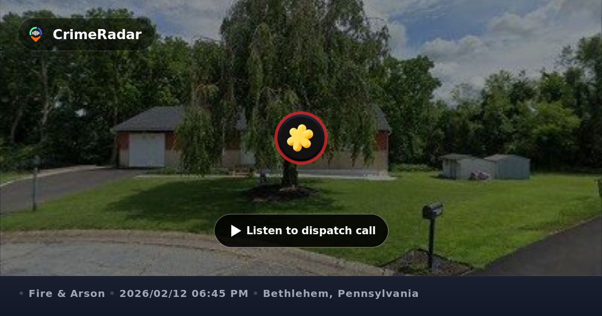 House fire with evacuation on 15th Street, Bethlehem PA | CrimeRadar