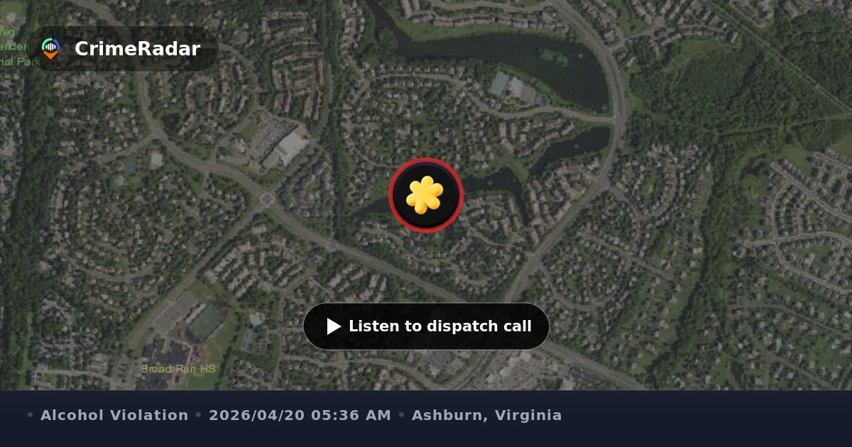 Traffic stop for possible impaired driver, Ashburn VA | CrimeRadar