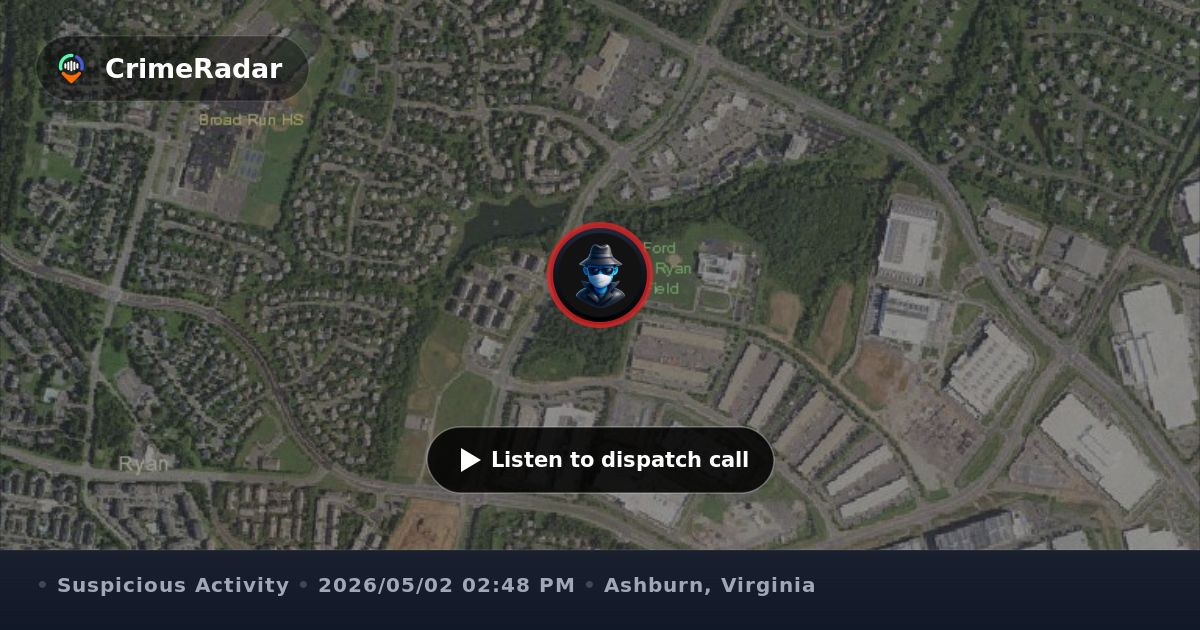 Suspicious vehicle parked in driveway, Ashburn VA | CrimeRadar