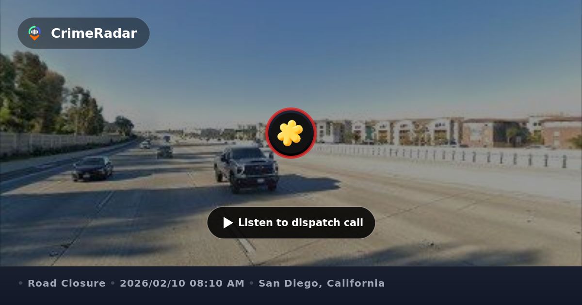 Police activity closes I-15 north at Miramar, San Diego CA | CrimeRadar